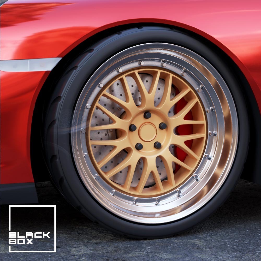 3D file LM Style wheel set - Front and rear with tires for diecast and ...