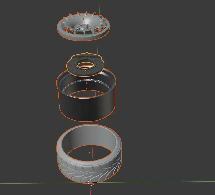 3D file W1 Wheel set front and rear with 2 offsets・3D print object to ...