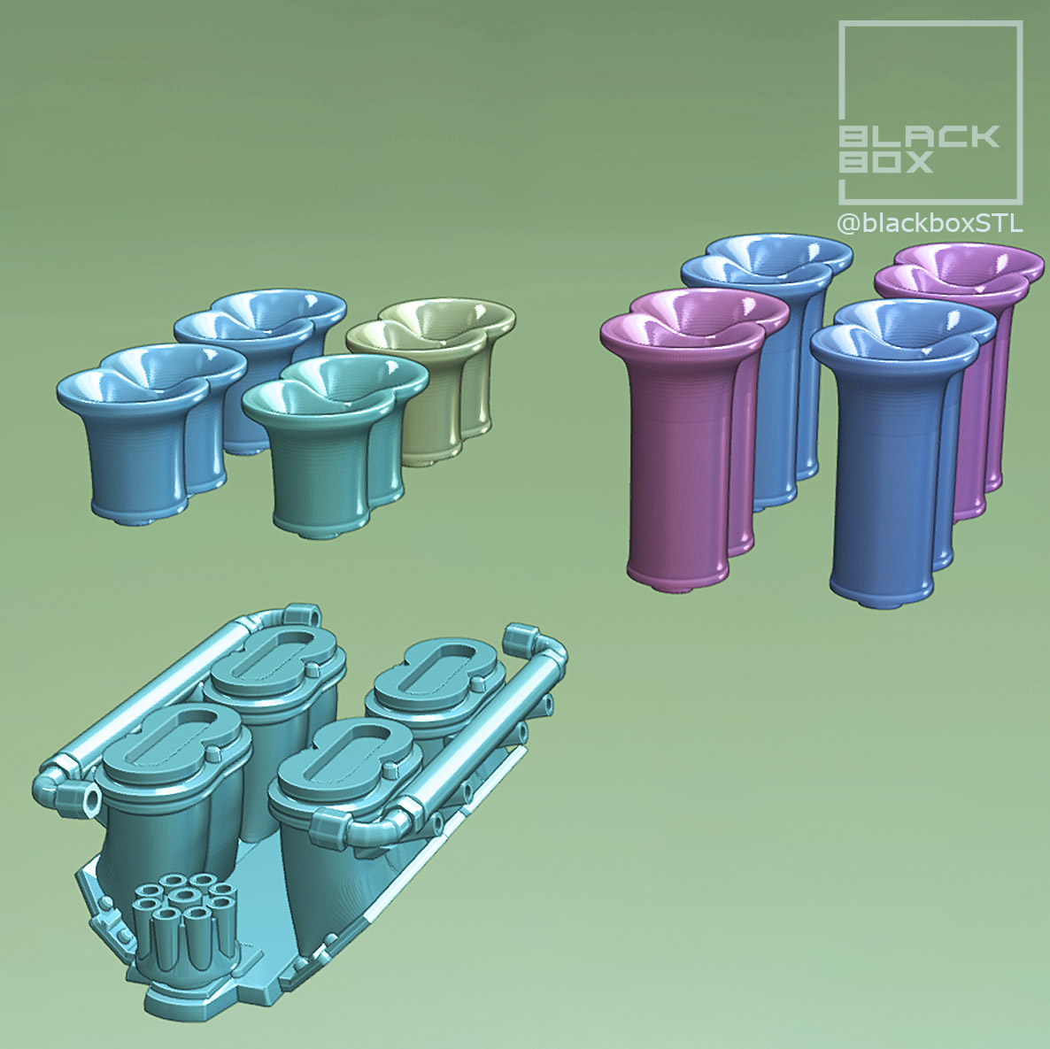 3D file Air Intake manifold set for 572 ENGINE 1-24th・3D printable ...
