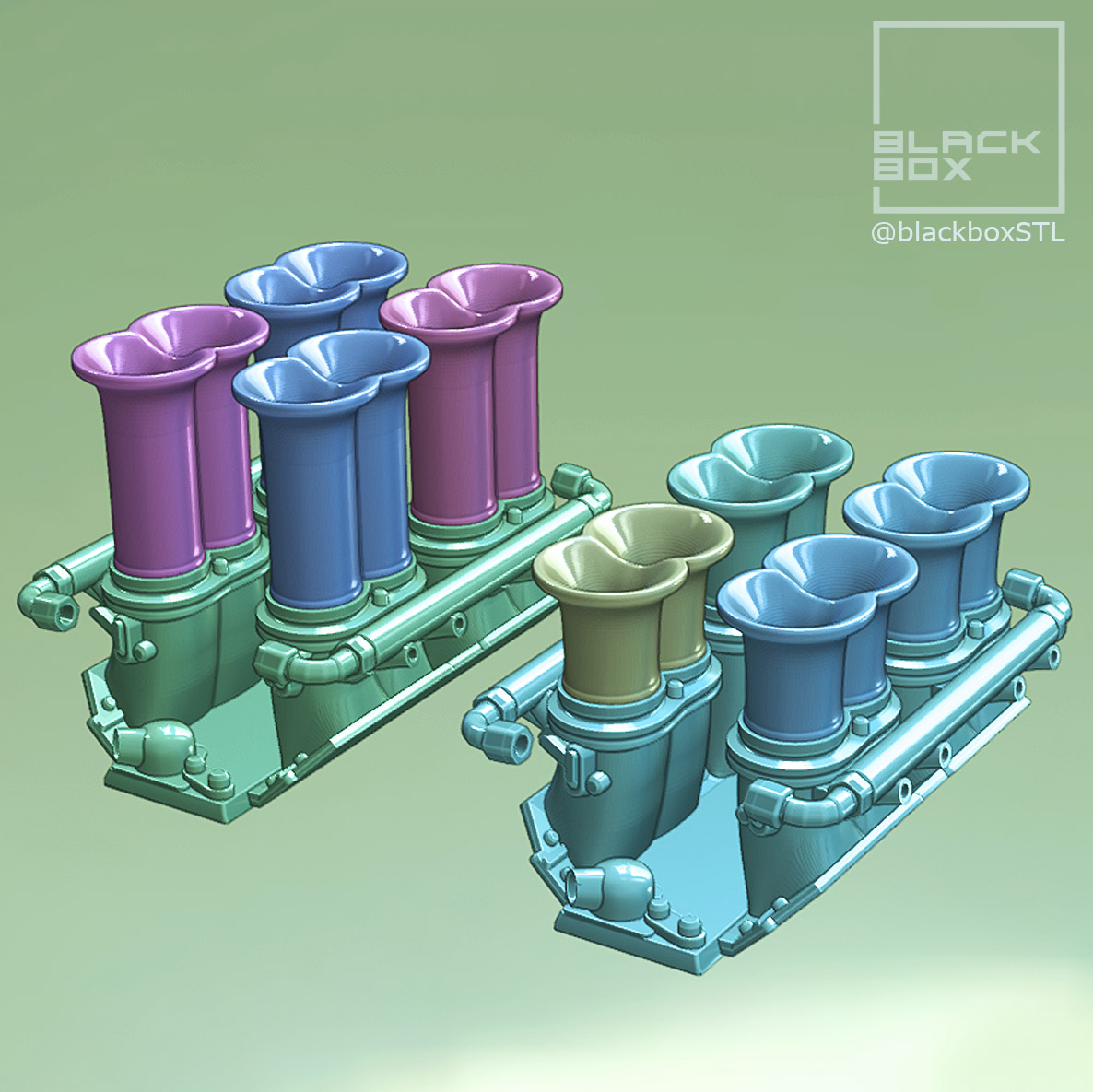 3D file Air Intake manifold set for 572 ENGINE 1-24th・3D printable ...