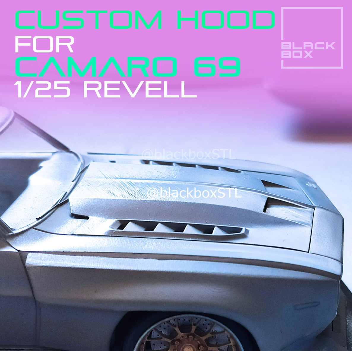 STL file Custom HOOD for Camaro 69 Revell 1-25th・3D printing model to ...