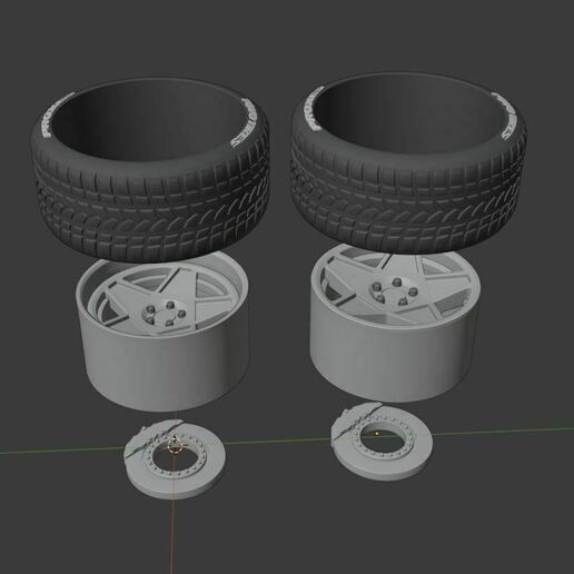 Download STL file 3d5 Style Wheel set - two offsets - for diecast and ...