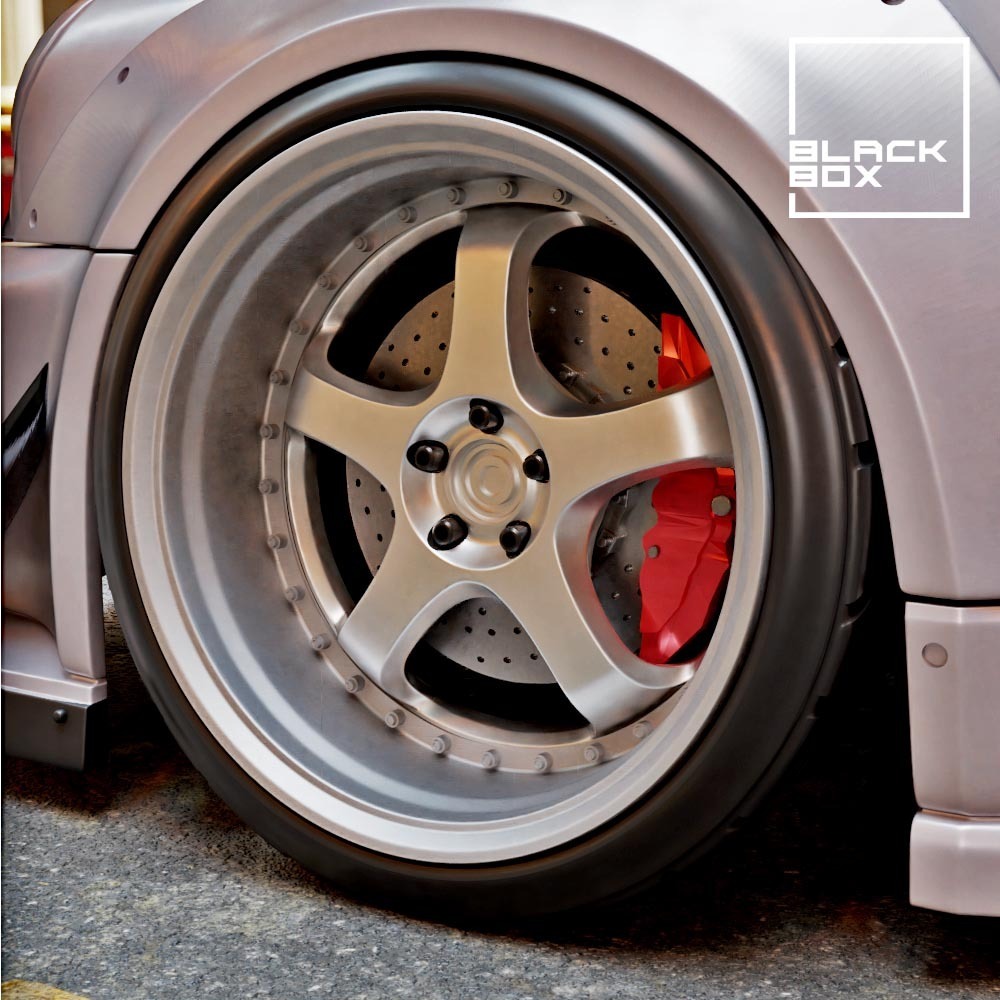 3D file WORKmeister Style Wheel set FRONT AND REAR w/ 2 offsets 2 Tires ...