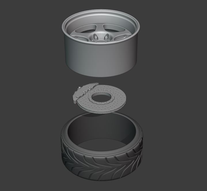 3D file BRM Wheel set Front and Rear 1-24th・3D printer design to ...