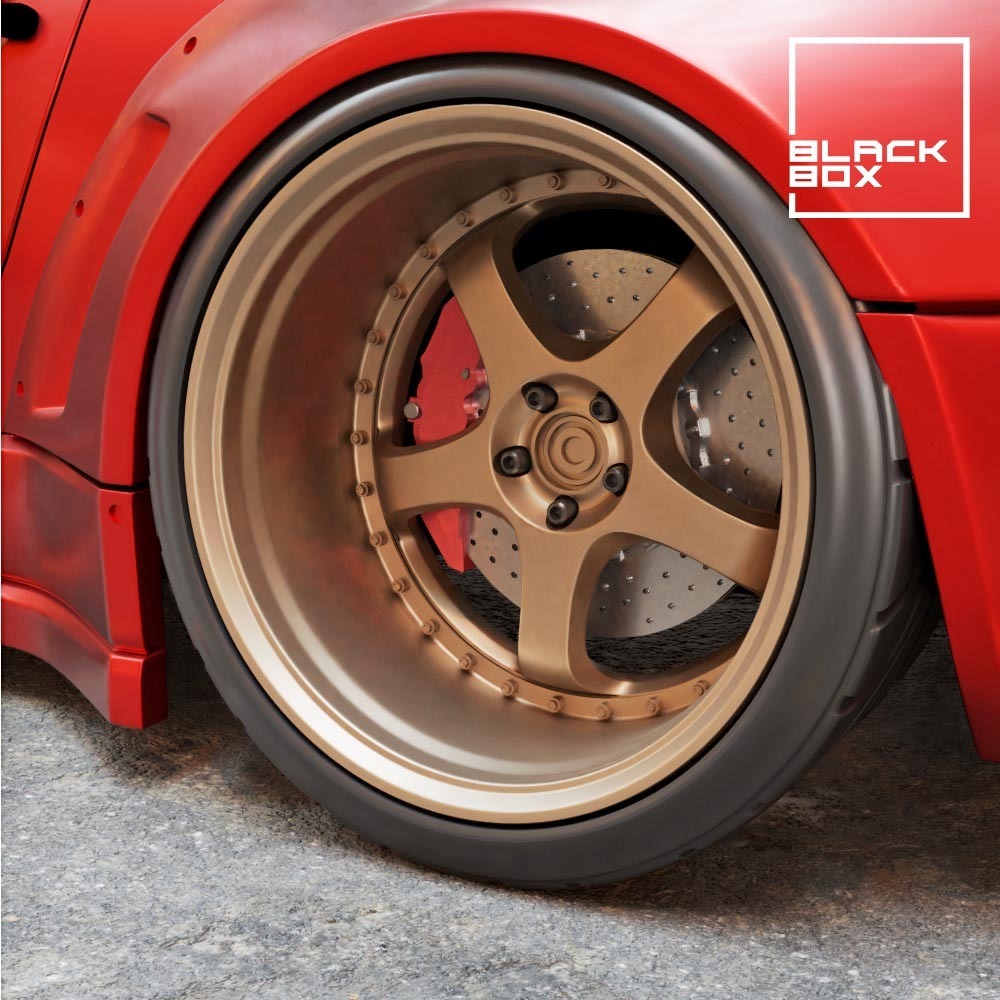 3D file WORKmeister Style Wheel set FRONT AND REAR w/ 2 offsets 2 Tires ...