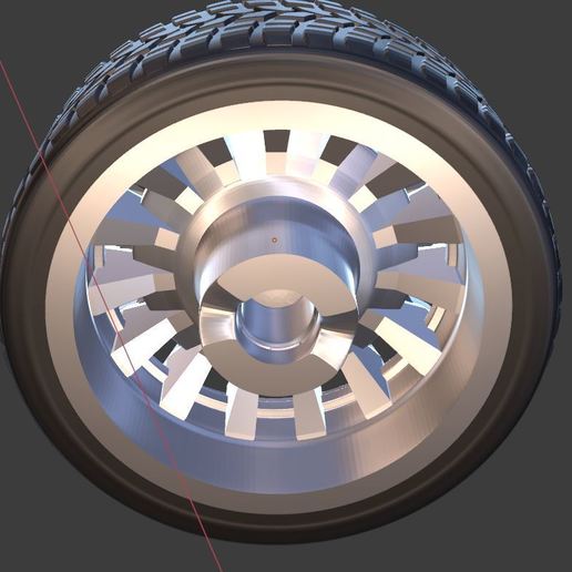 Download OBJ file Turbofan Extreme Wheel and tire for diecast and RC ...
