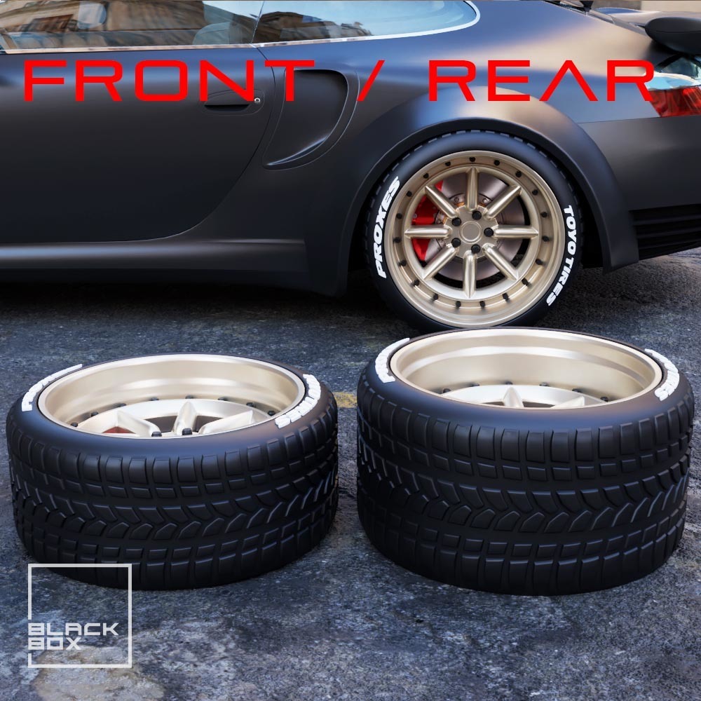 3D file RWB WATANABE Style wheel - Front and rear with tires for ...