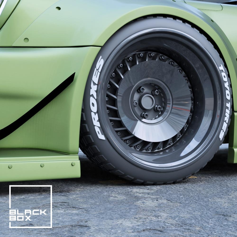 3D file Turbine fan Wheel set Front and Rear with 2 tires・Template to ...