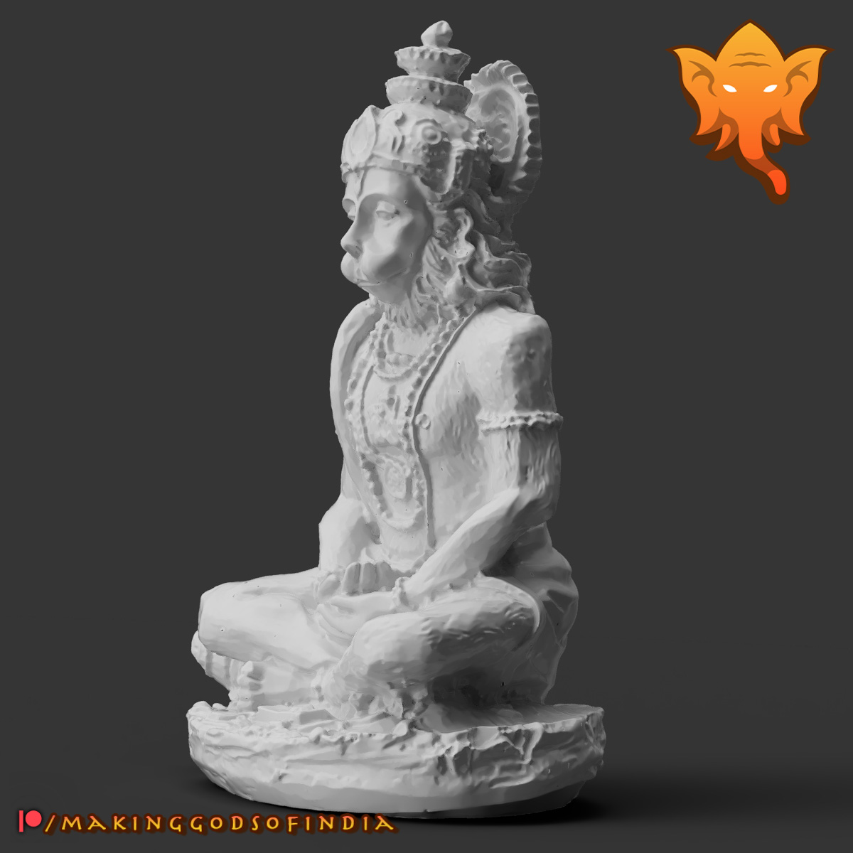 STL file Hanuman Meditating・3D printable model to download・Cults