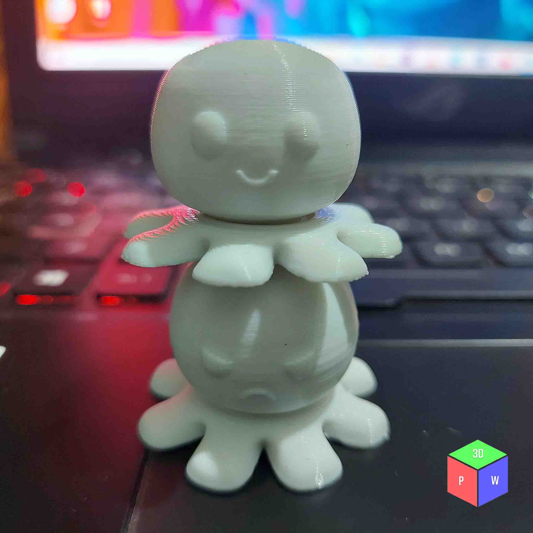 STL file CUTE OCTOPUS HAPPY ANGRY SPINNER TOY PLUS KEYRING 🐙・3D ...