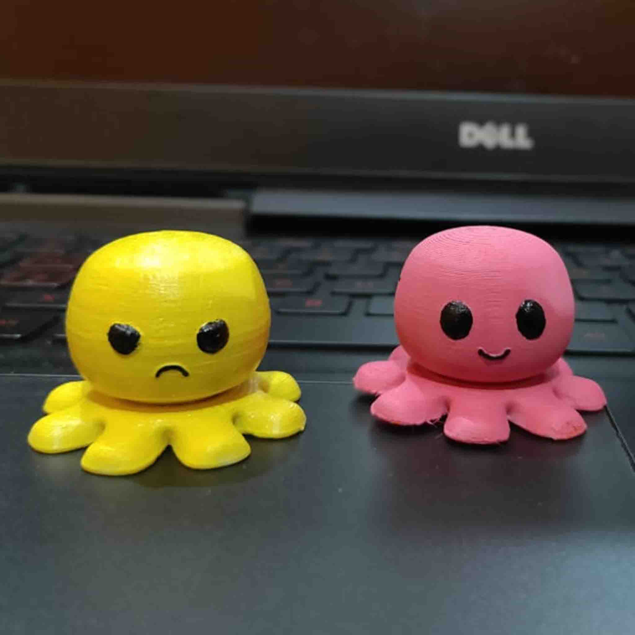 STL file CUTE OCTOPUS HAPPY ANGRY SPINNER TOY PLUS KEYRING 🐙・3D ...