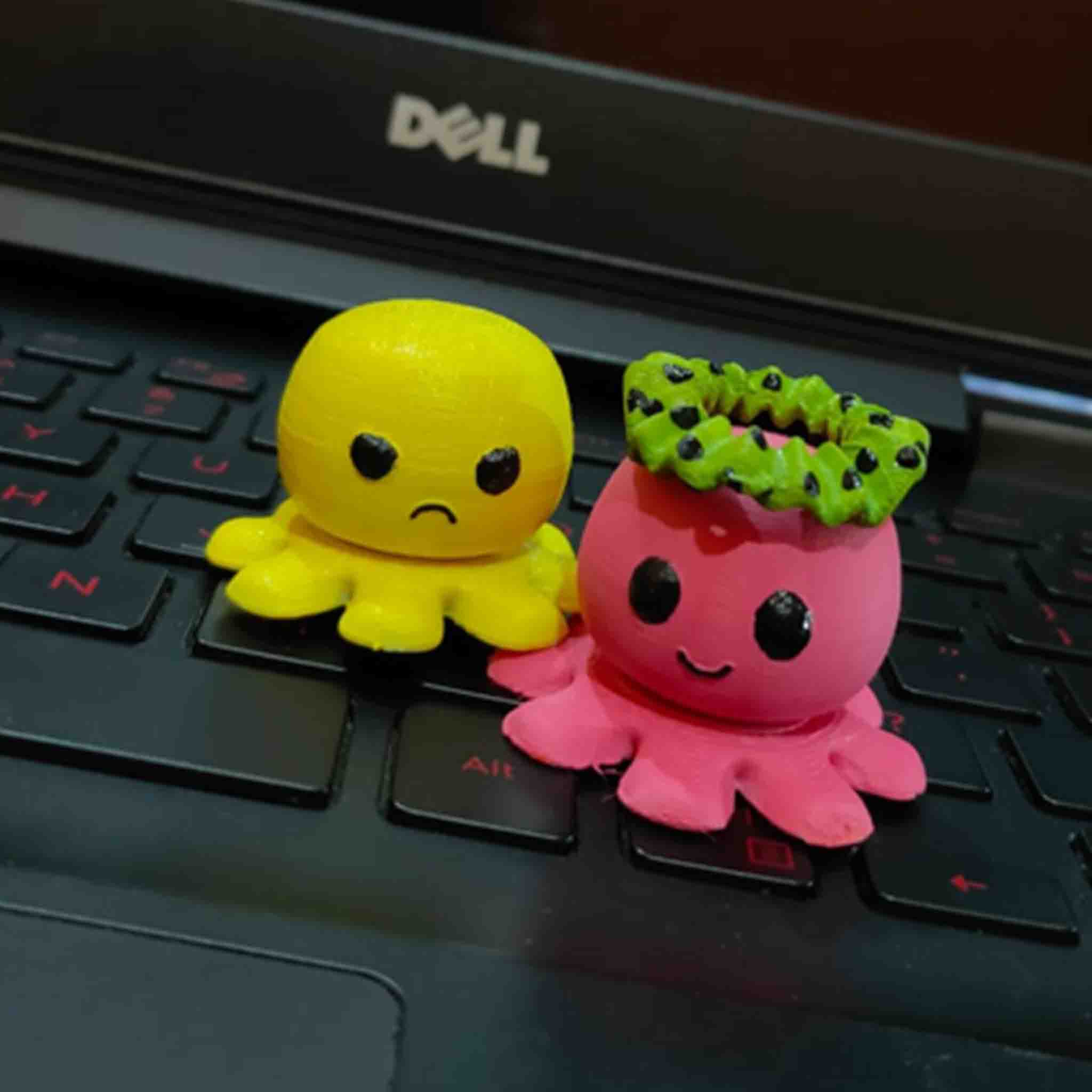 STL file CUTE OCTOPUS HAPPY ANGRY SPINNER TOY PLUS KEYRING 🐙・3D ...