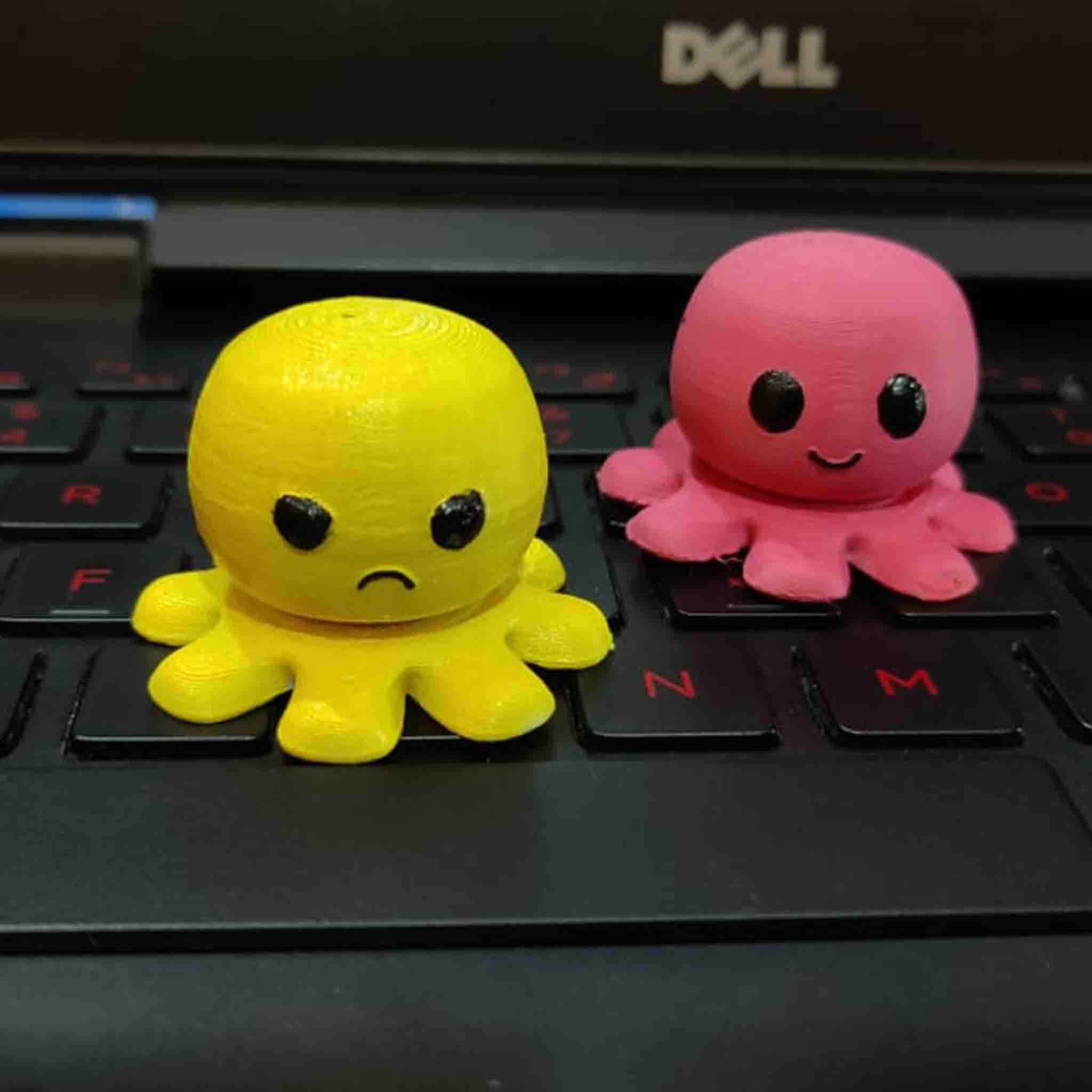 STL file CUTE OCTOPUS HAPPY ANGRY SPINNER TOY PLUS KEYRING 🐙・3D ...