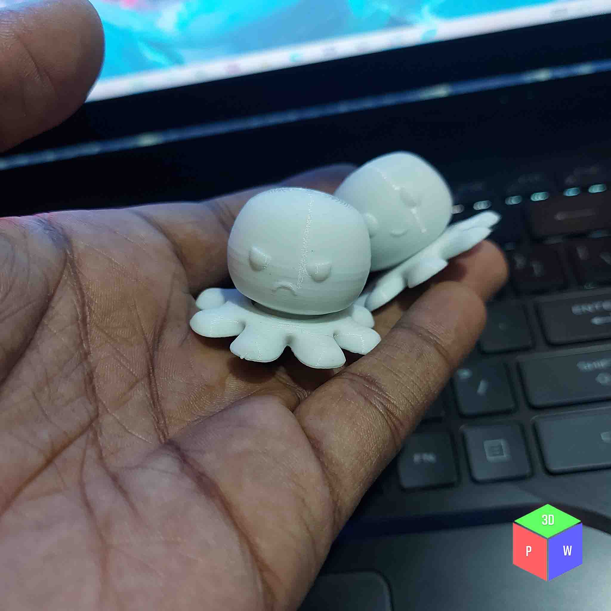 STL file CUTE OCTOPUS HAPPY ANGRY SPINNER TOY PLUS KEYRING 🐙・3D ...
