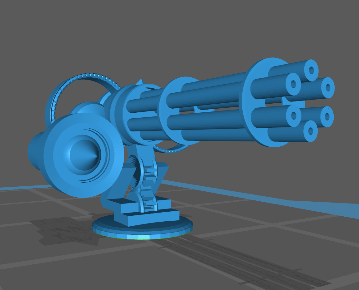 Download free STL file Mounted Gatling Gun • Model to 3D print ・ Cults