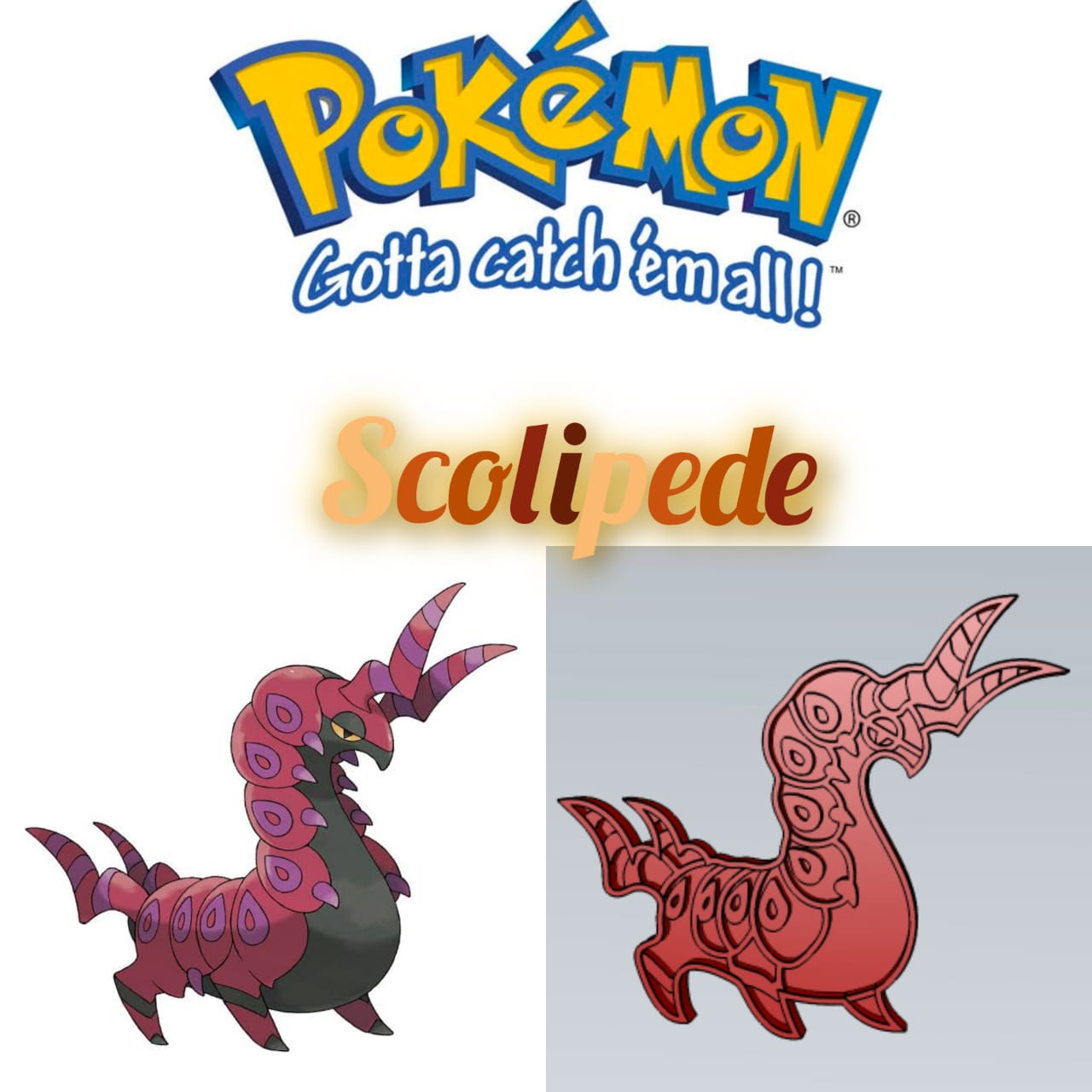 STL file AMAZING POKEMON scolipede COOKIE CUTTER STAMP CAKE DECORATING ...