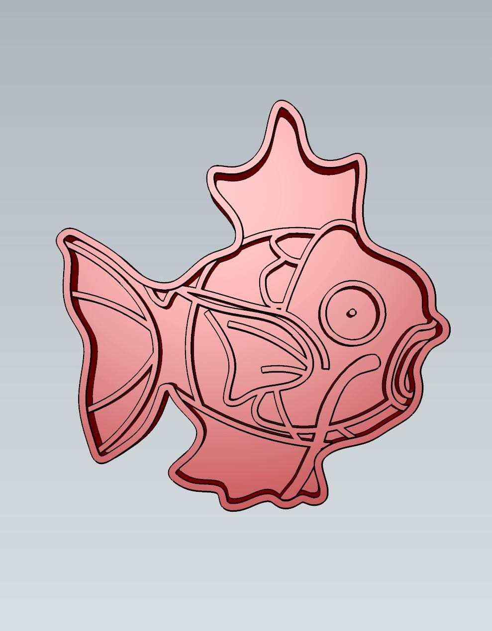 STL file AMAZING POKEMON magikarp COOKIE CUTTER STAMP CAKE DECORATING 🐉 ...