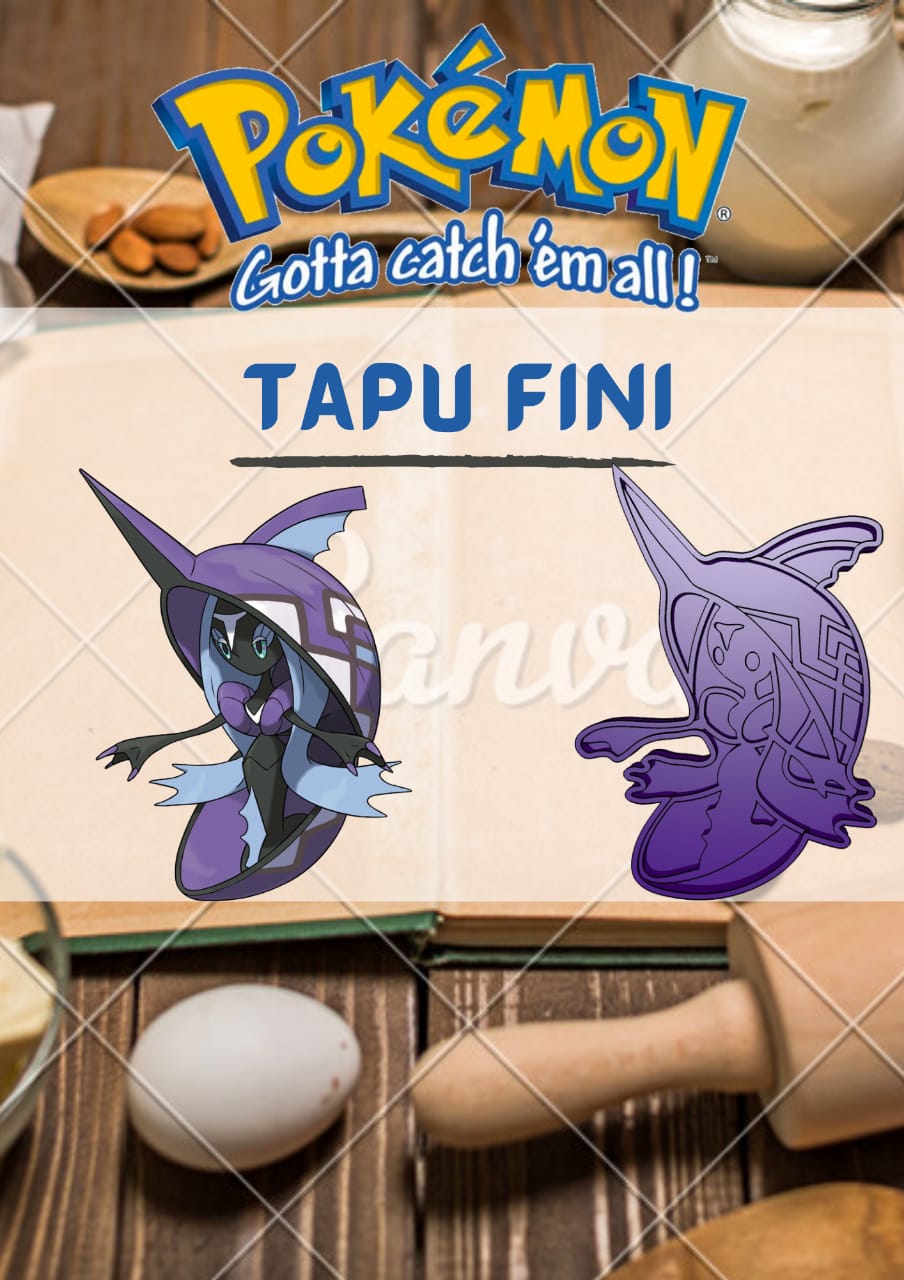 STL file AMAZING POKEMON tapu fini COOKIE CUTTER STAMP CAKE DECORATING ...