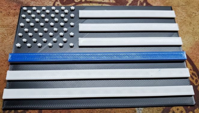 Free STL file Thin blue line flag. 🚓・3D printer model to download・Cults