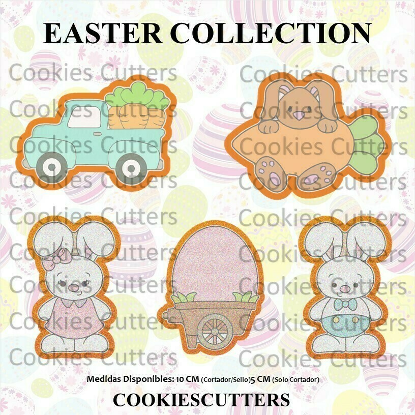 STL file Set of 5 Easter Cookies Cutter Set / 5 Easter Cookies Cutter ...
