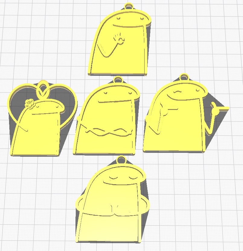 STL file Pack 5 keychain stickers whatsapp Flork edition 1・Model to ...