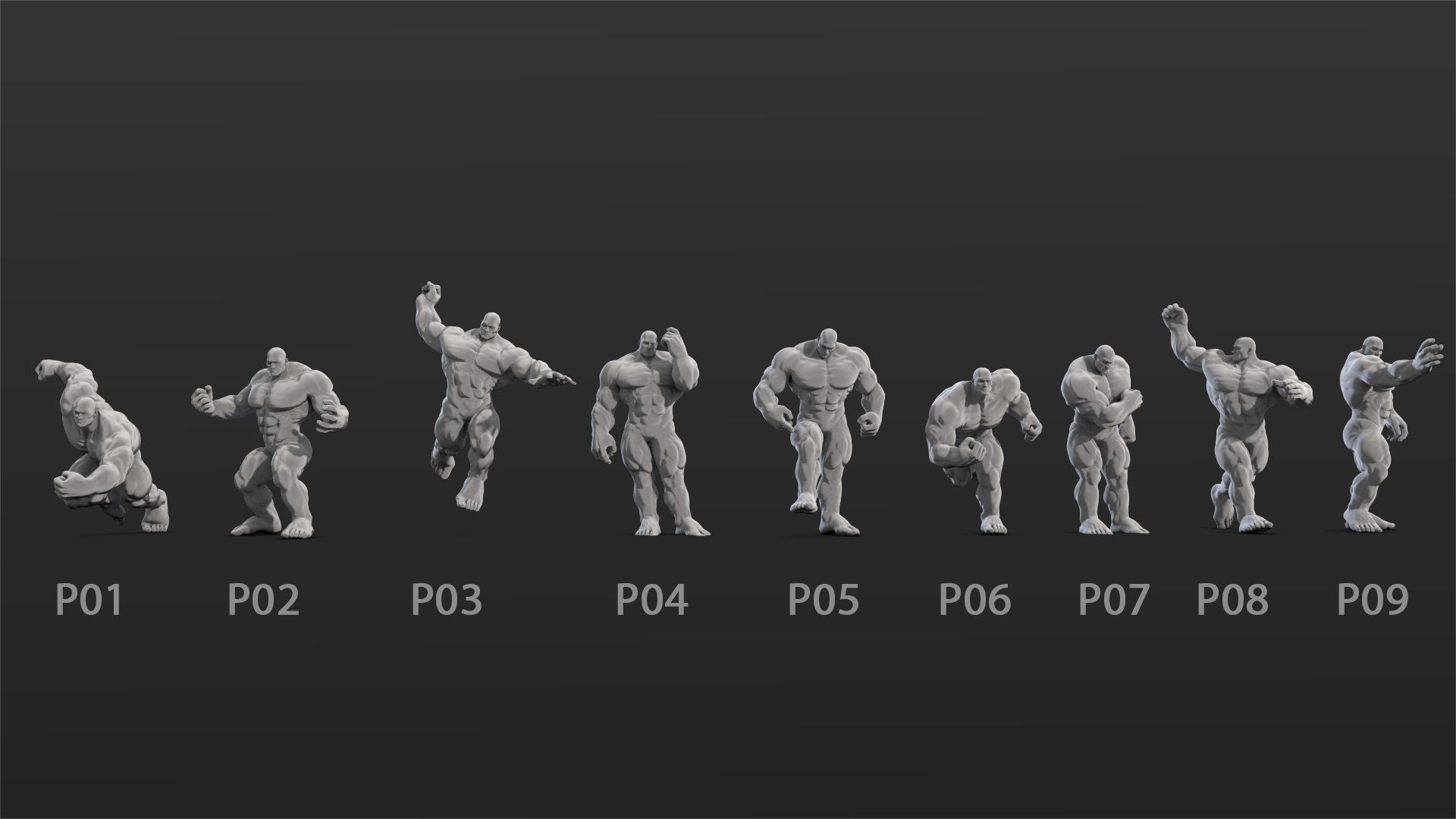 3D file Body builder Figures Set 01・3D printer model to download・Cults