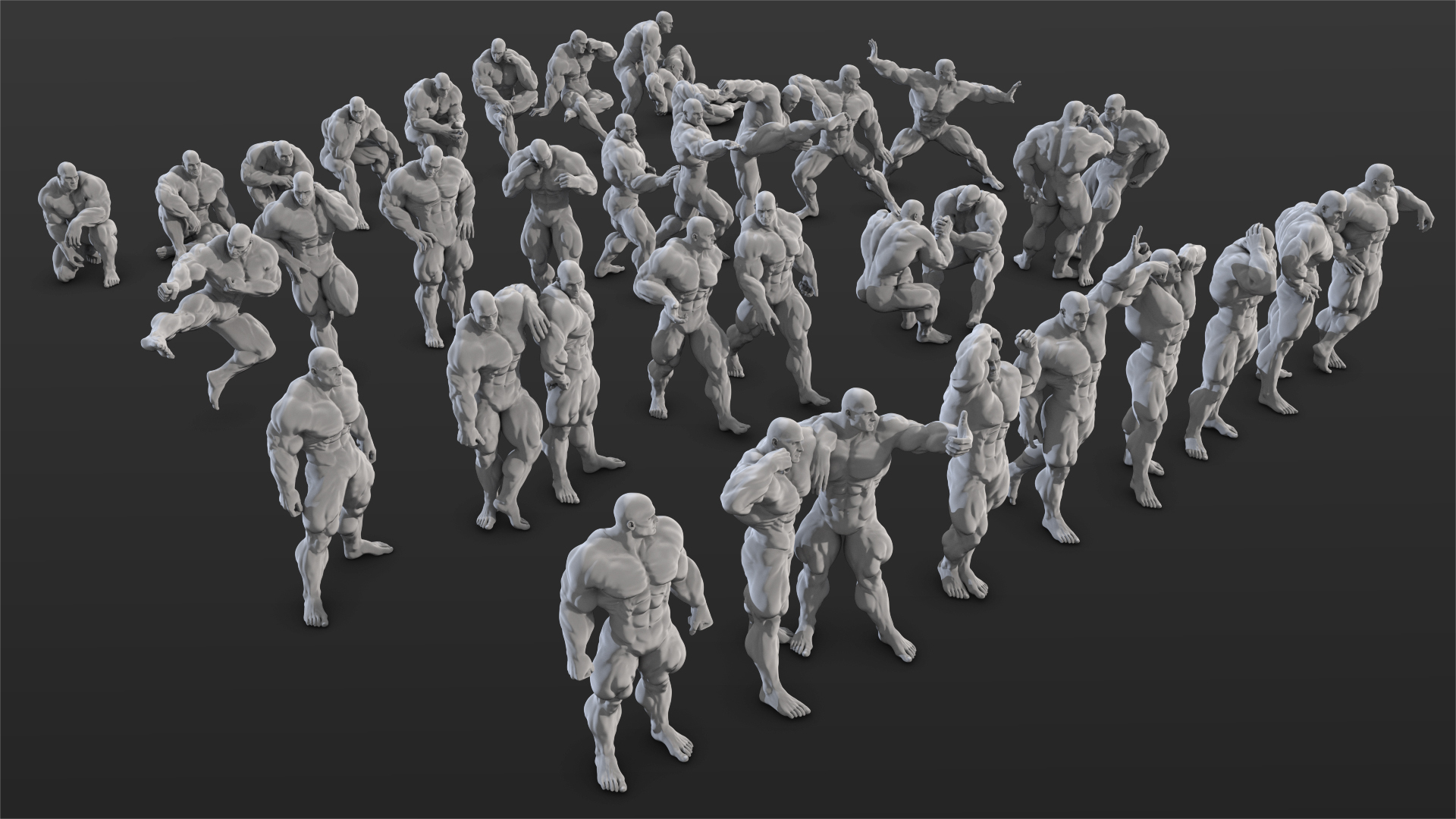 3D file Body builder Figures Set 02・Model to download and 3D print・Cults