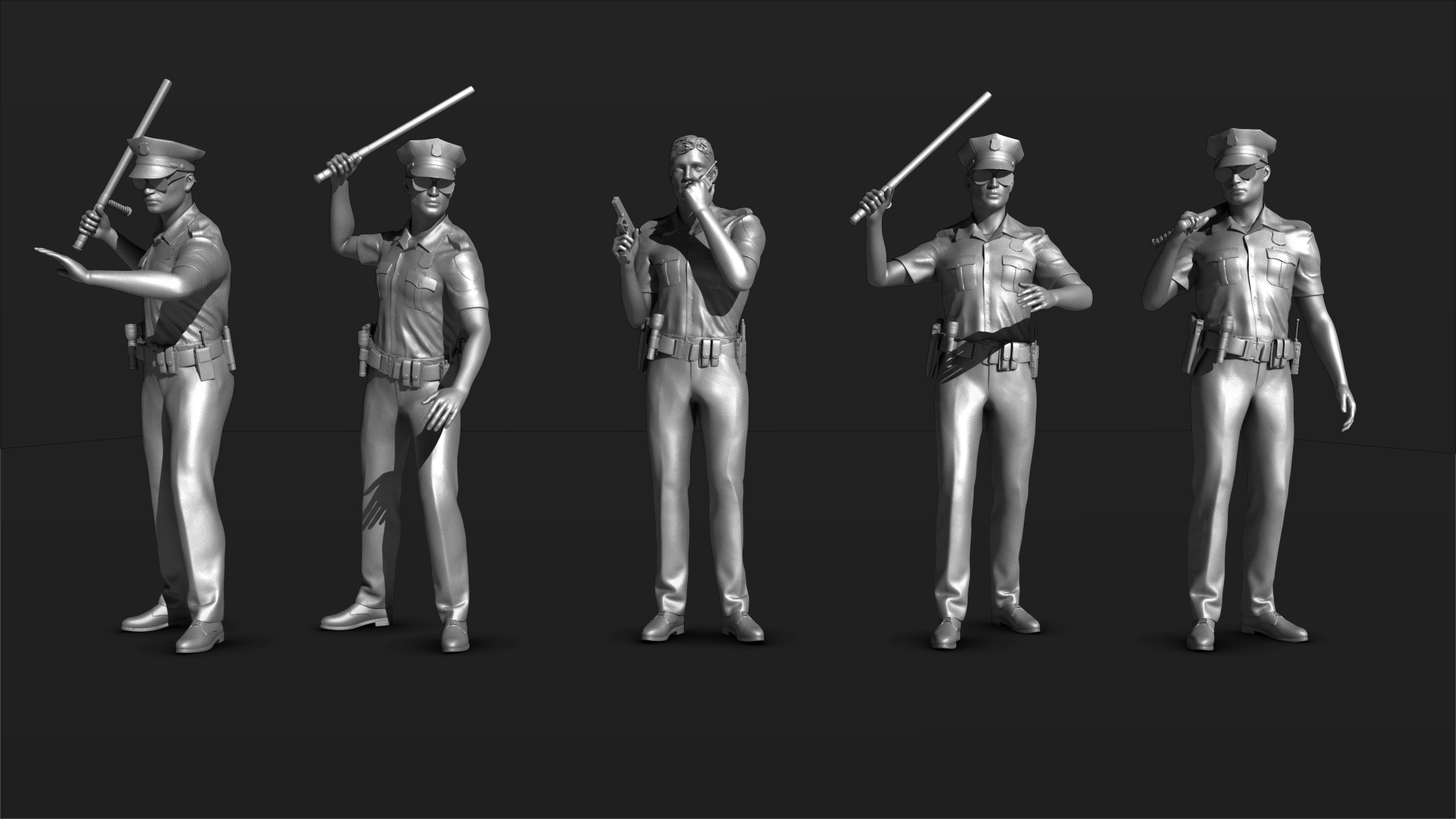 3D file Police Figure set 02 🚓・3D print model to download・Cults
