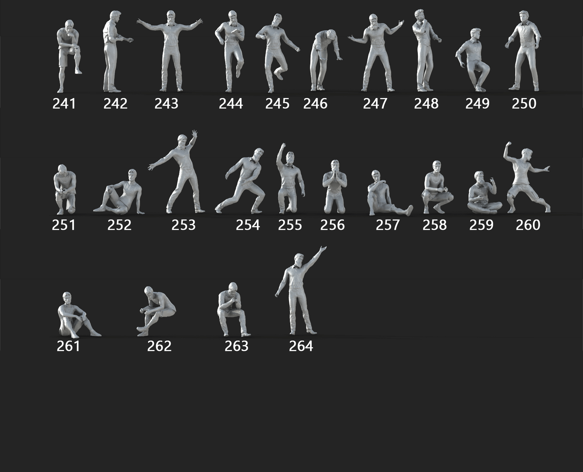 3D file 264 Lowpoly People Crowd Pack Set-08・3D printable model to ...