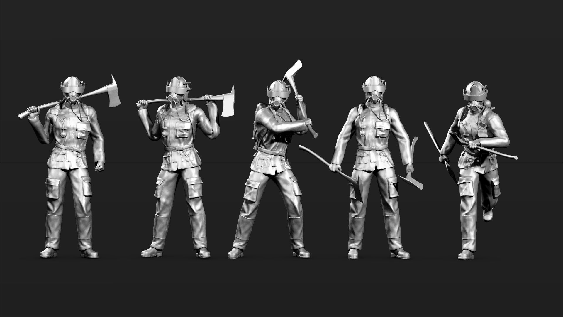3D file Fireman Poses 01・3D printing idea to download・Cults