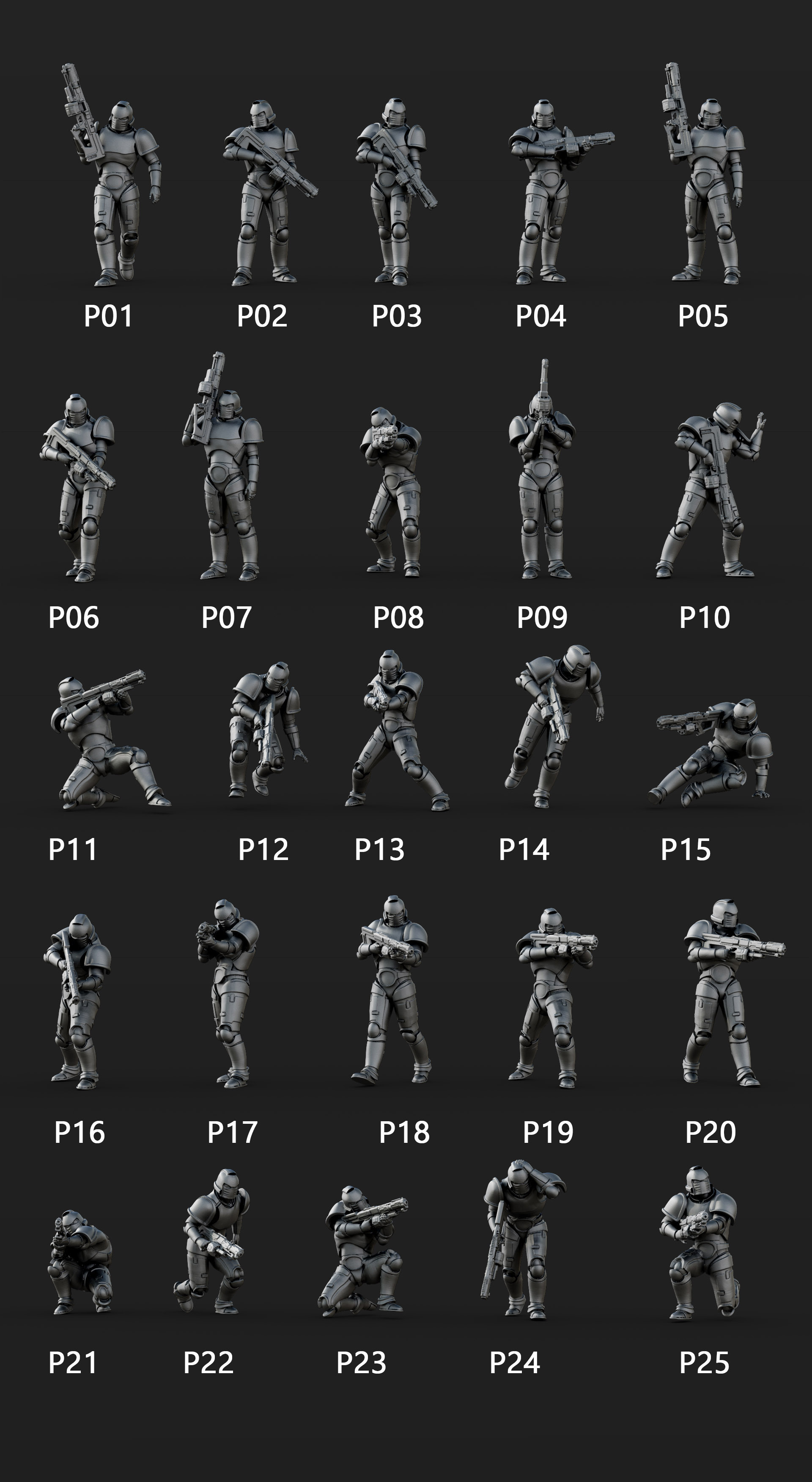 3D file 25 Sci Fi Soldier figures 🫡・Model to download and 3D print・Cults