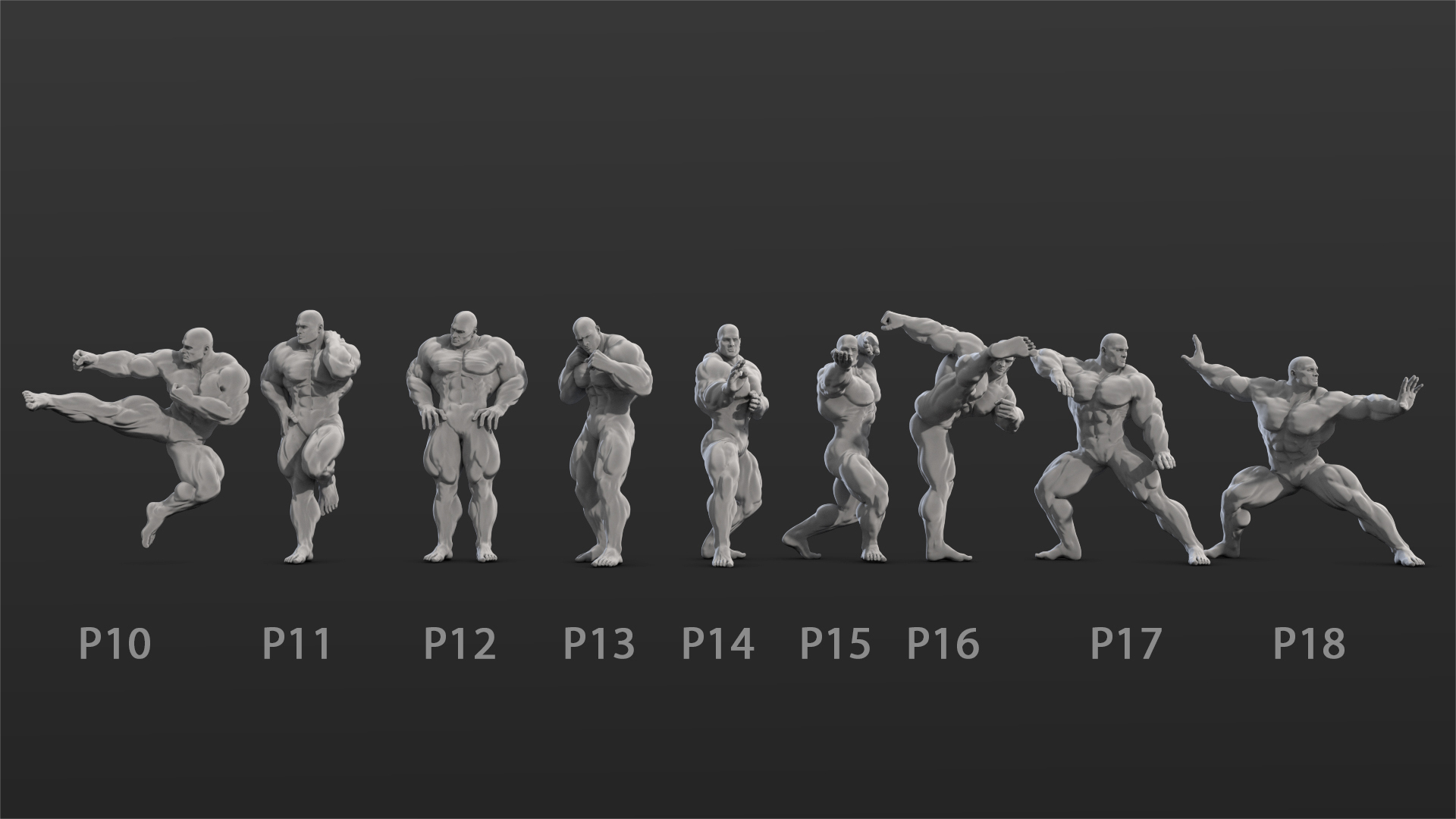 3D file Body builder Figures Set 02・Model to download and 3D print・Cults