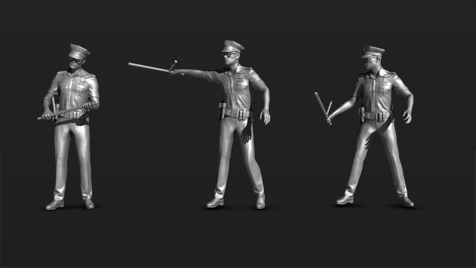 3D file Police Figure set 02 🚓・3D print model to download・Cults