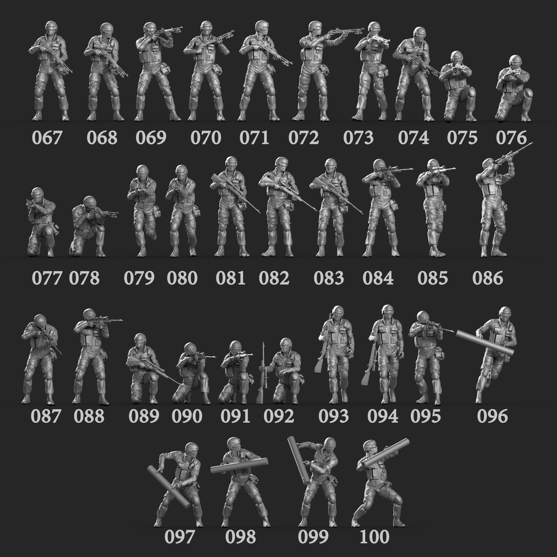 3D file SWAT Figure Set 03 🫡・3D printing template to download・Cults