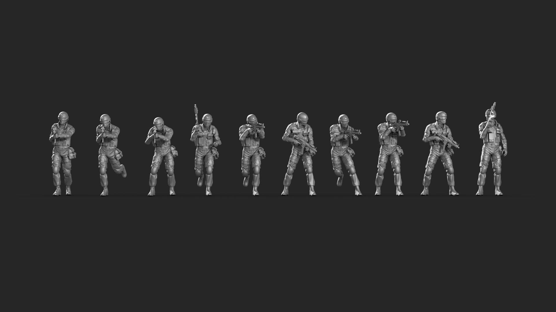 3D file SWAT Figure Set 02 🫡・3D printer model to download・Cults