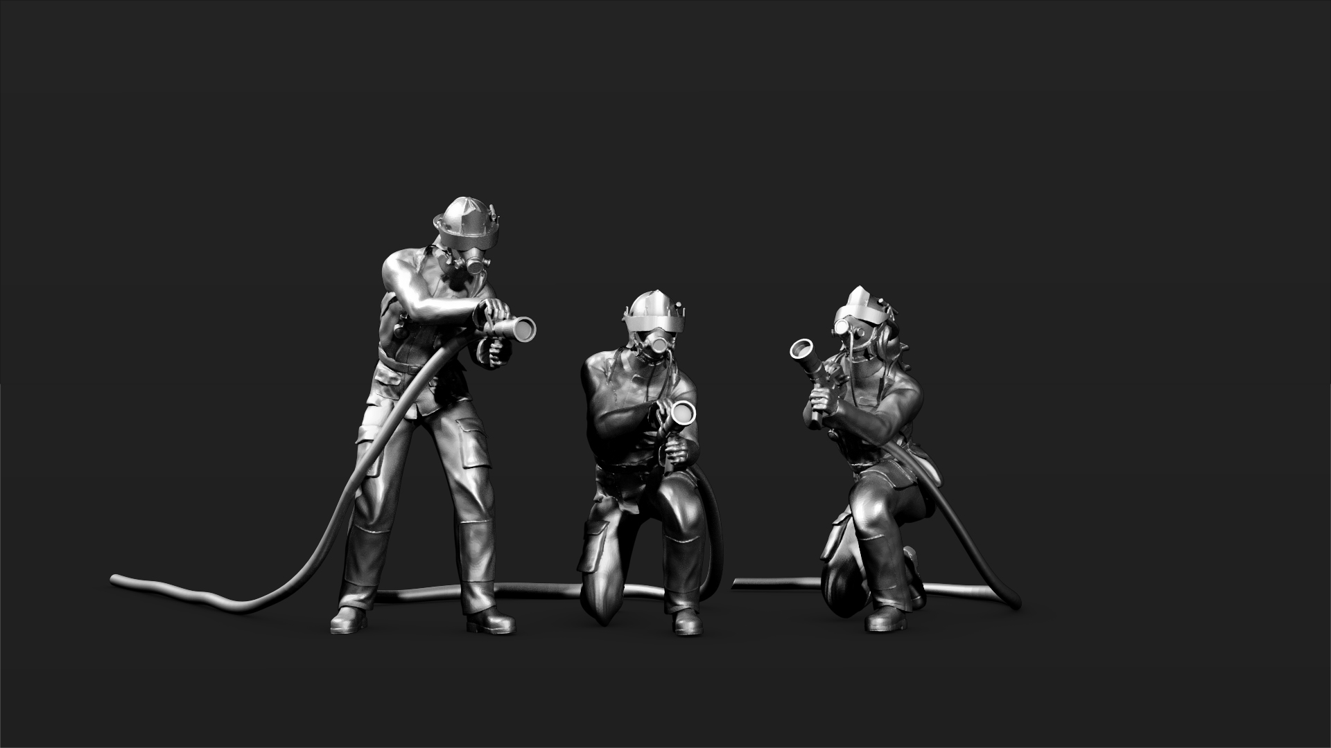 3D file Fireman figures Set 02 🚒・3D printer design to download・Cults