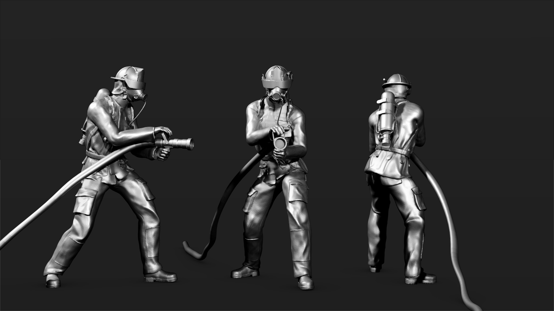 3D file Fireman figures Set 02 🚒・3D printer design to download・Cults