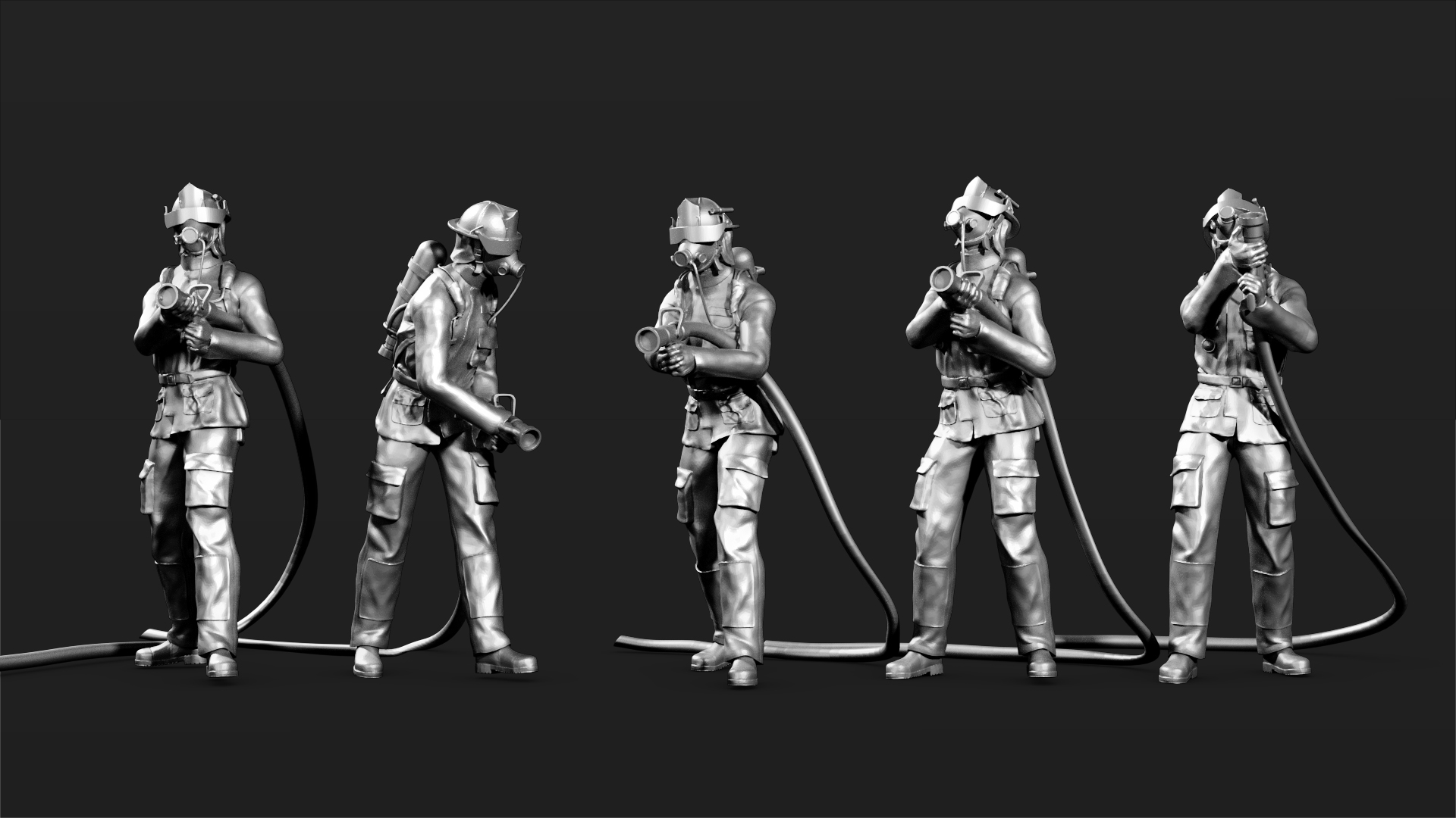 3D file Fireman figures Set 02・3D printer design to download・Cults