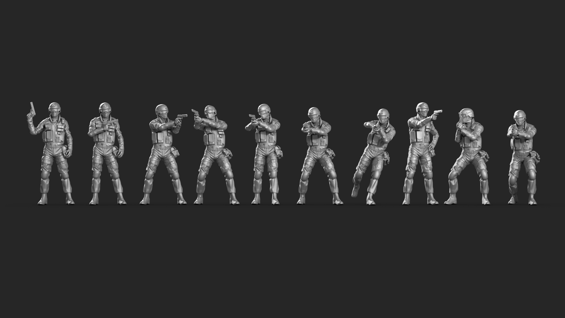 3D file SWAT Figure Set 04・3D printable model to download・Cults