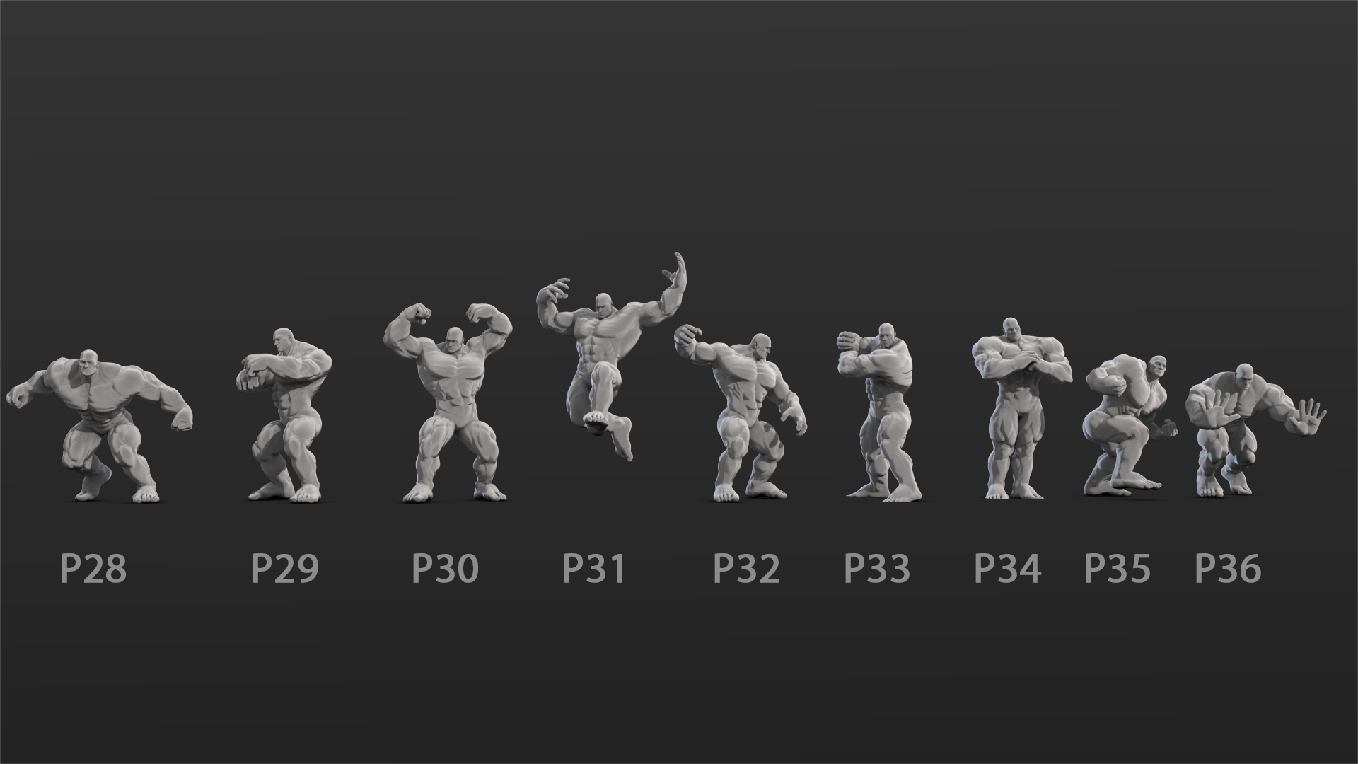 3D file Body builder Figures Set 01・3D printer model to download・Cults