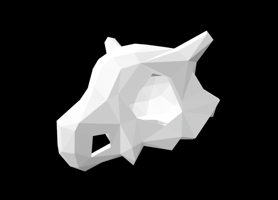 Free STL file Cubone Skull Low Poly 💀・3D printing idea to download・Cults