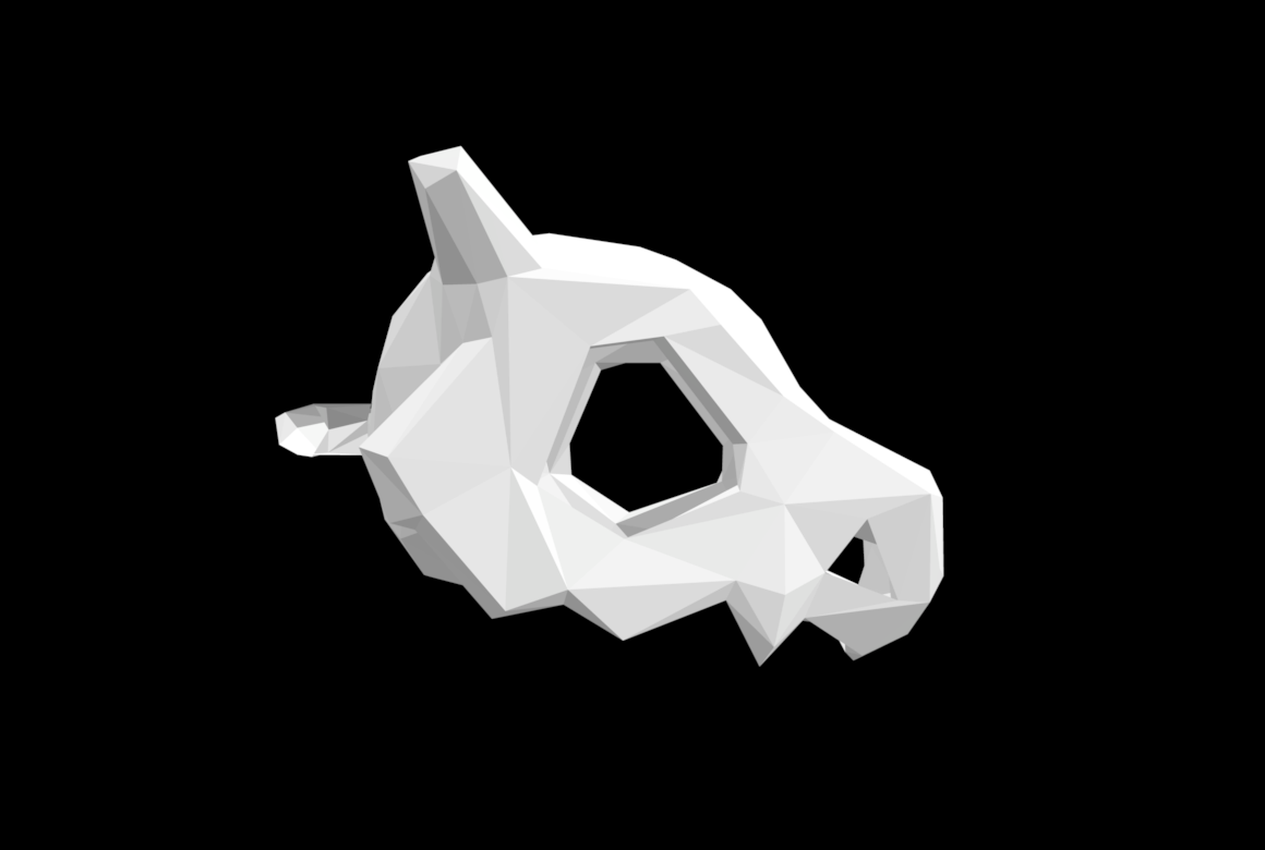 Free STL file Cubone Skull Low Poly 💀・3D printing idea to download・Cults