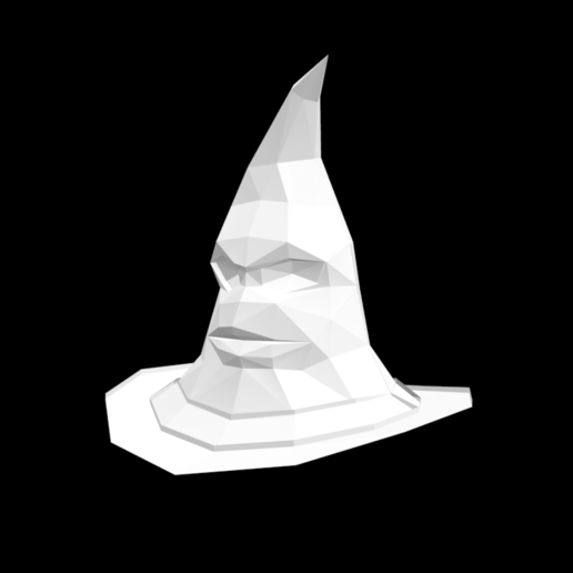 Télécharger fichier OBJ gratuit Chapeau Harry Potter Low Poly • Modèle ...