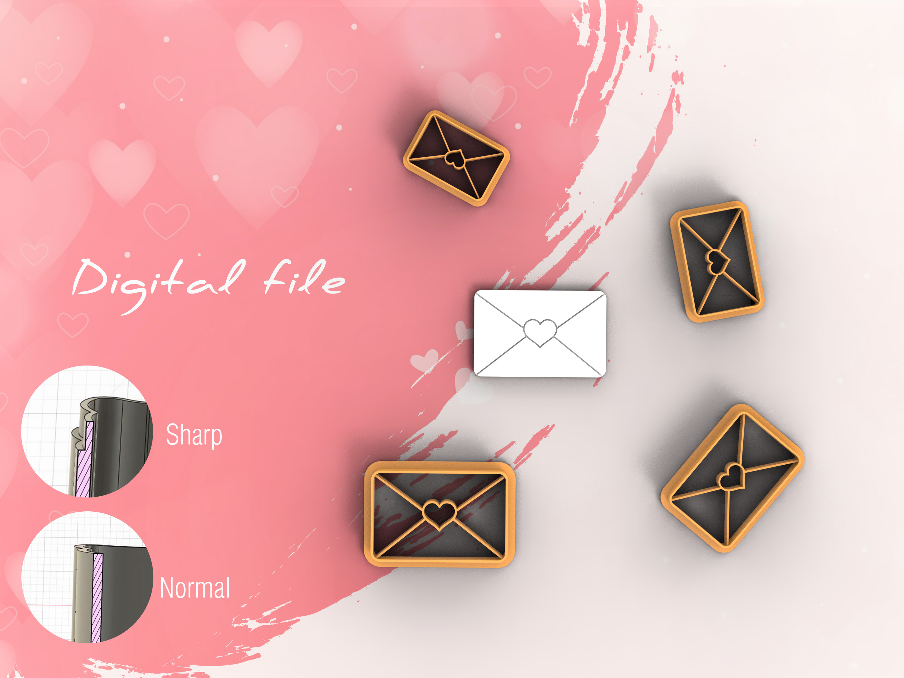 STL file Valentine Love Envelope Polymer Clay Cutter | Digital STL File ...