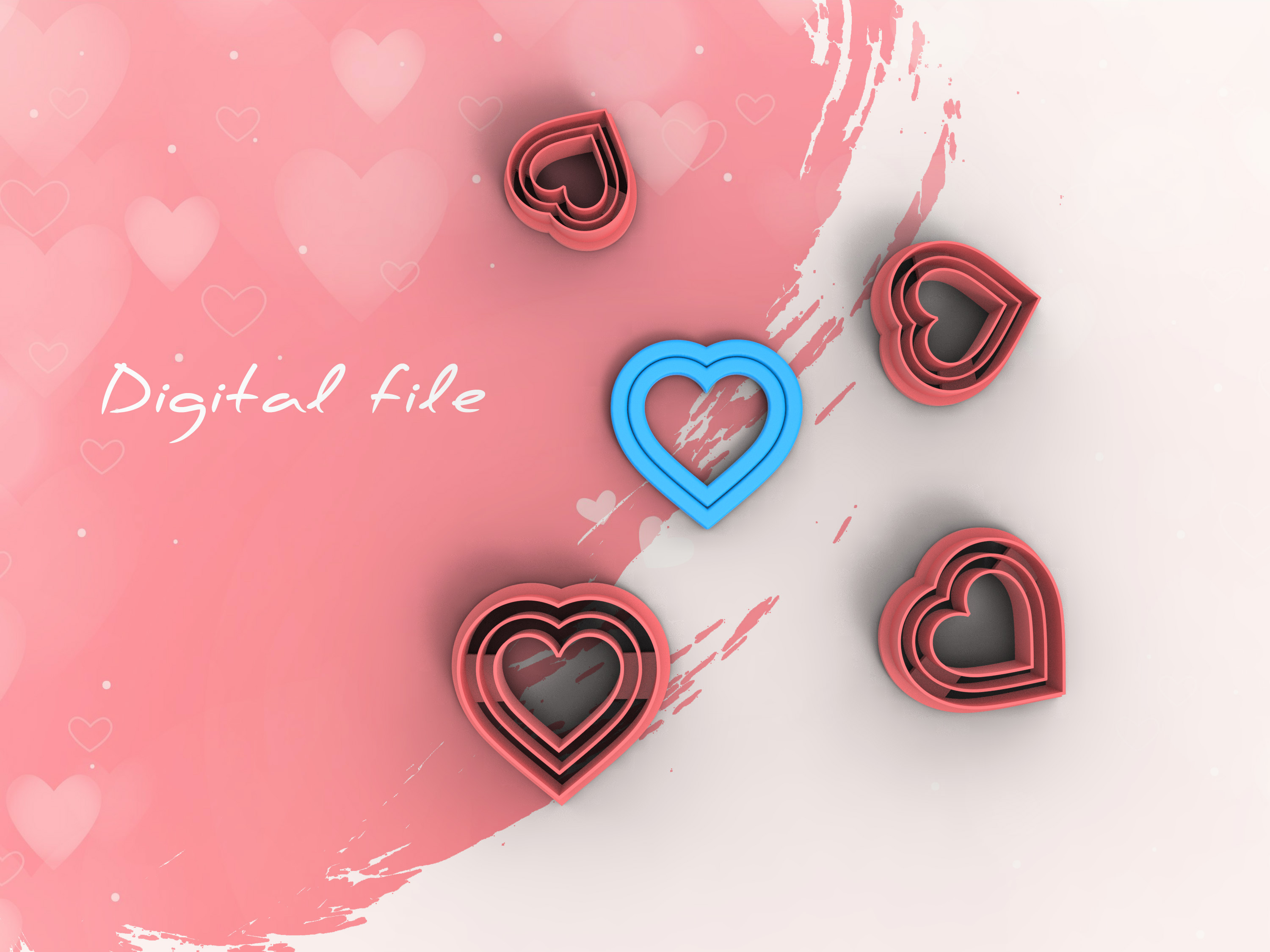 STL file Valentine Heart with Lines Polymer Clay Cutter | Digital STL ...