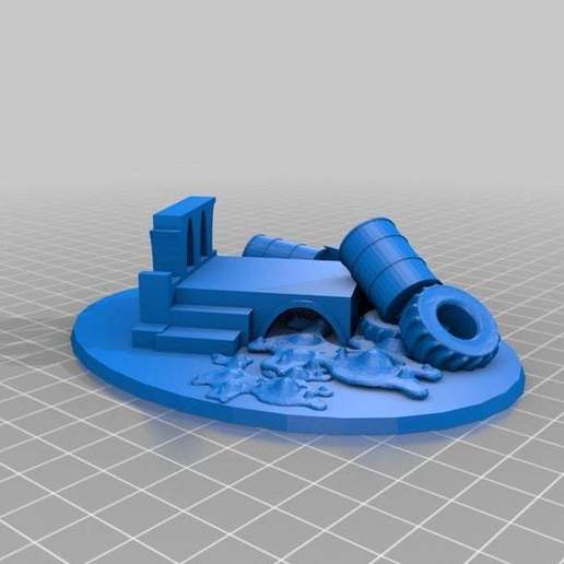 Download free STL file Flyer Base; ruins - 90 mm x 120 mm • 3D printing ...