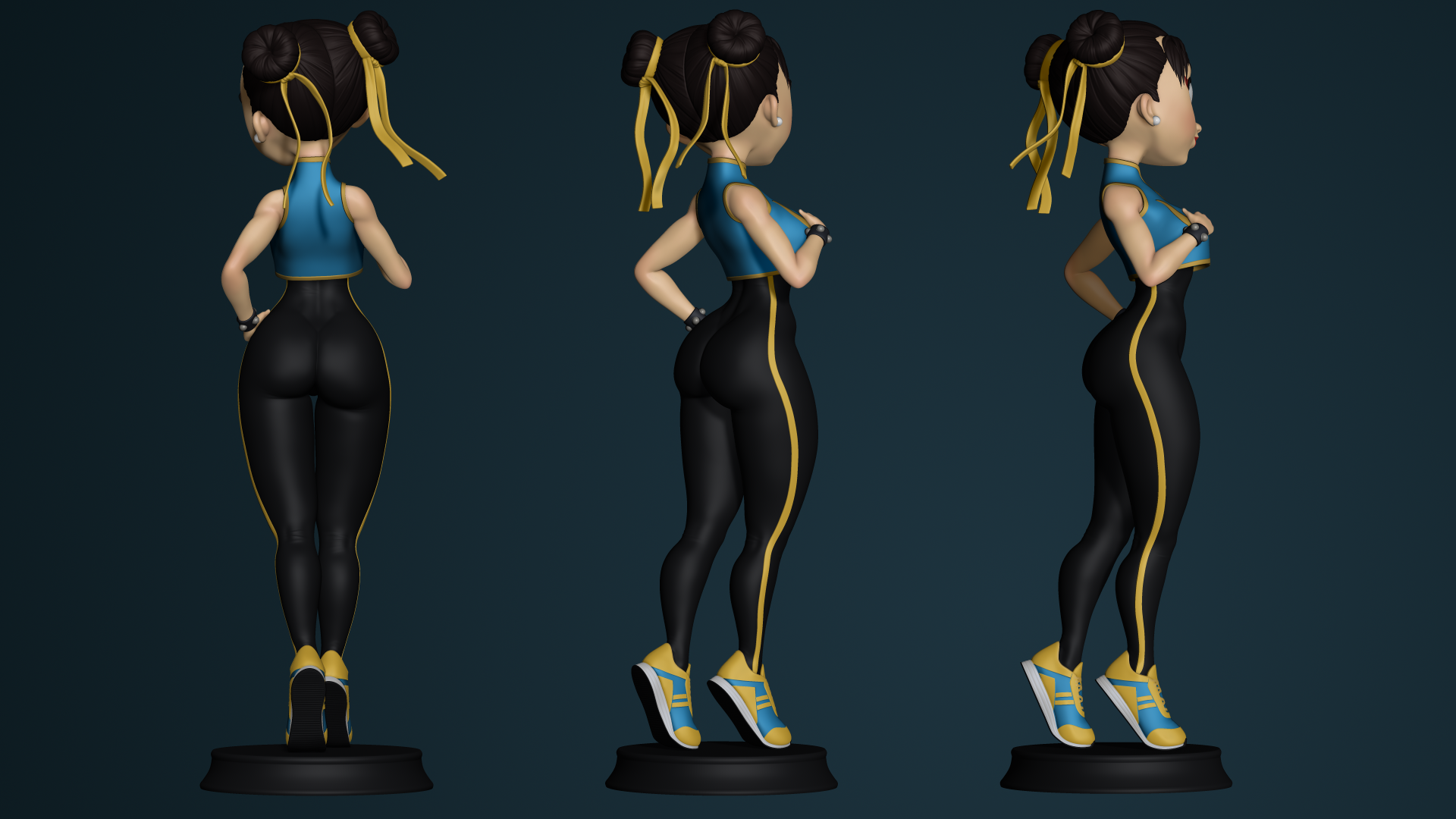 3D-Datei Chun-li Cartoon・3D-druckbares Modell zum herunterladen・Cults