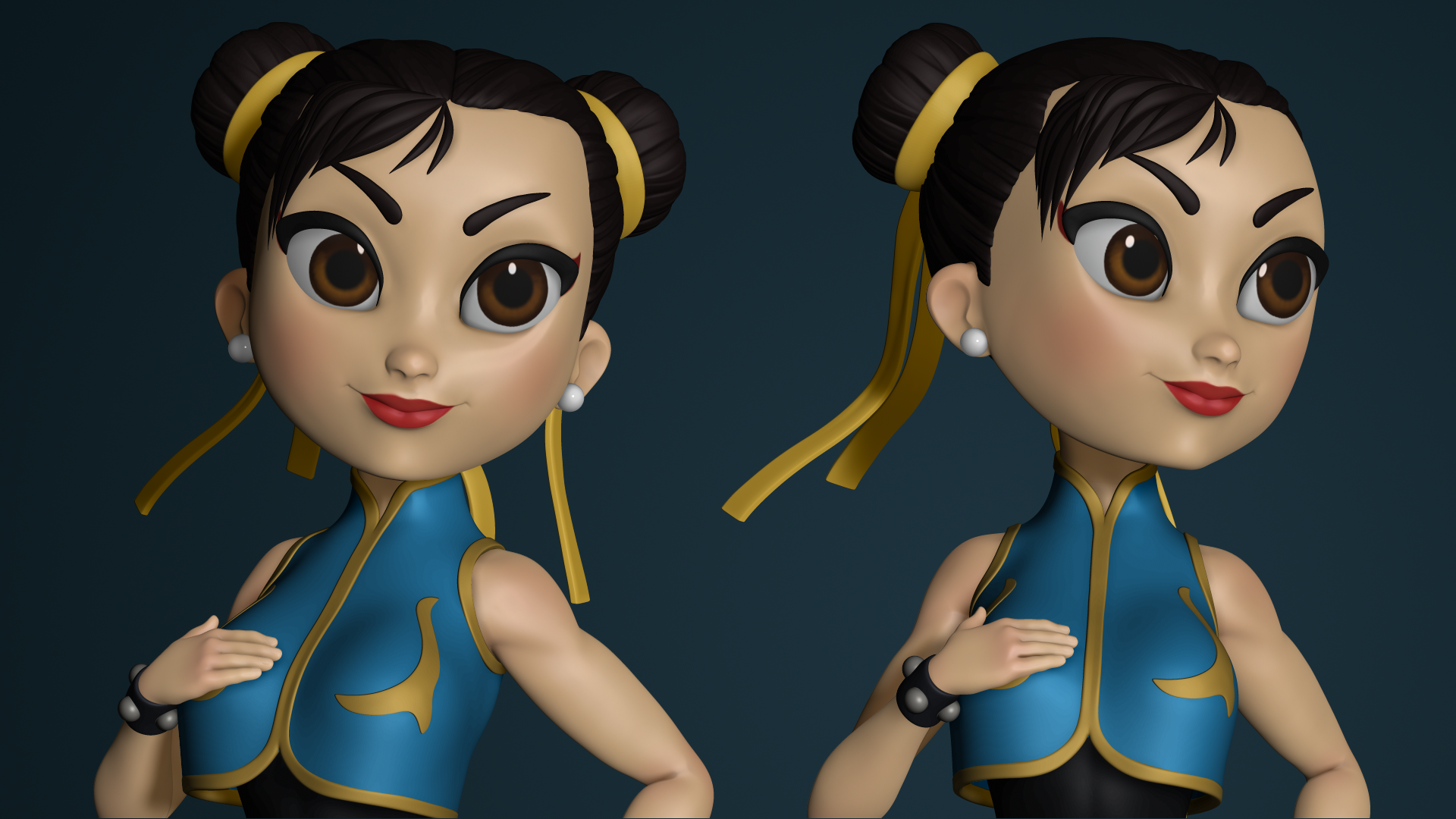 3D-Datei Chun-li Cartoon・3D-druckbares Modell zum herunterladen・Cults