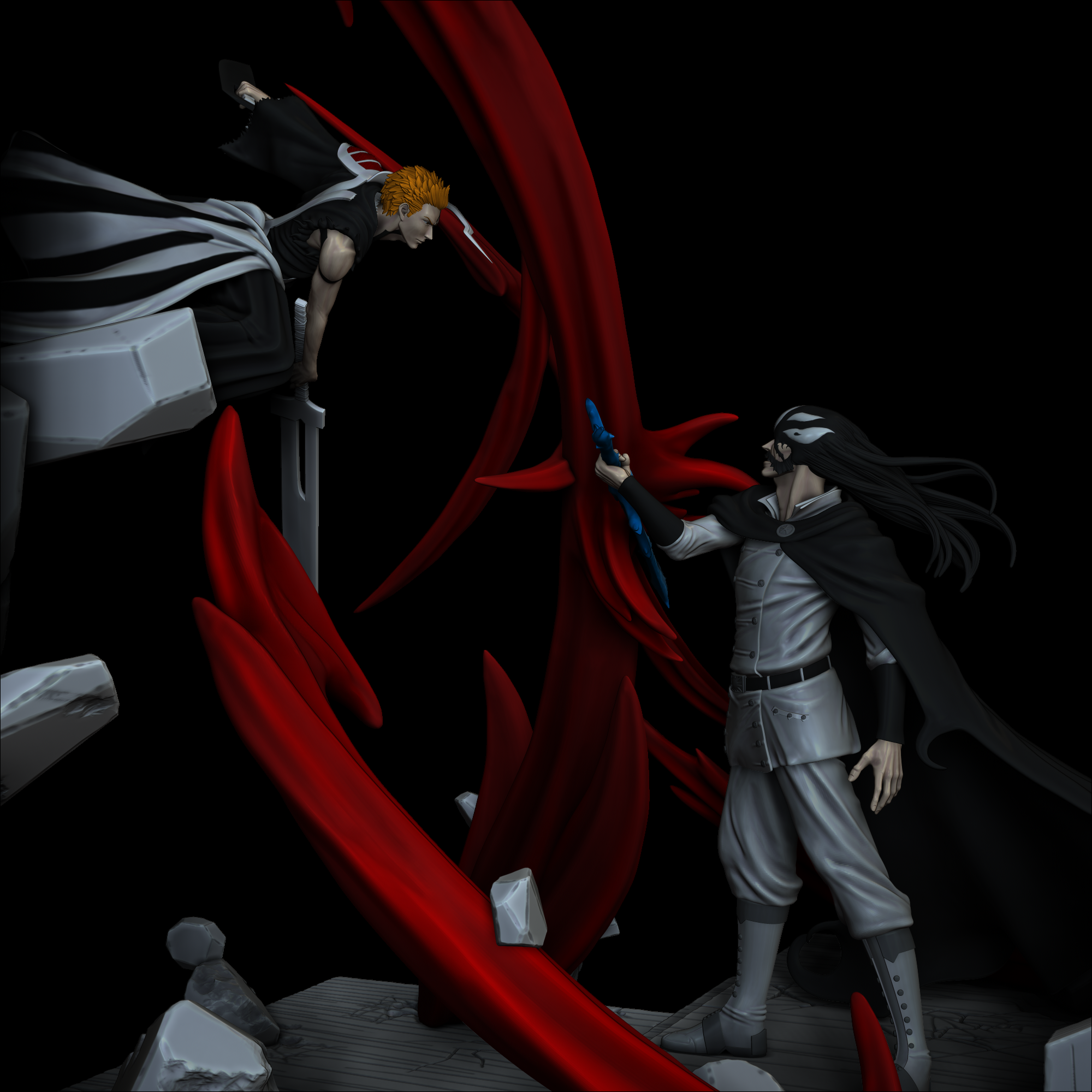 STL file Ichigo Vs Yhwach - Bleach 3D print model 🇹🇩・3D printer design ...