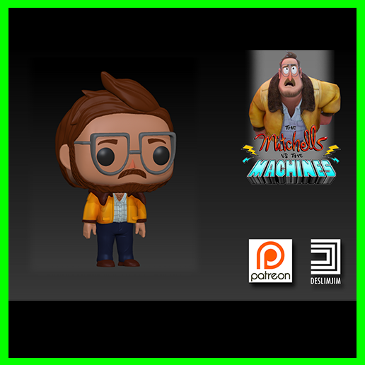 3D file the mitchells vs the machines - FUNKO 🏫・3D printing template to ...